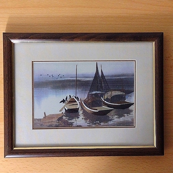 Art | Vintage Chinese Hand Embroidered Silk Wall Art Boats | Poshmark